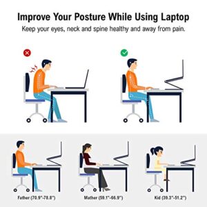 DUCHY Adjustable Laptop Stand, Ergonomic Portable Computer Stand with Heat-Vent to Elevate Laptop, 13 Lbs Heavy Duty Laptop Holder Compatible with MacBook, Air, Pro All Laptops