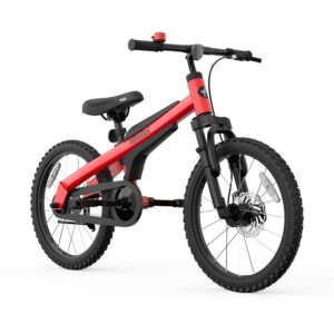 segway ninebot kid’s bike for boys and girls, 18 inch with kickstand, red