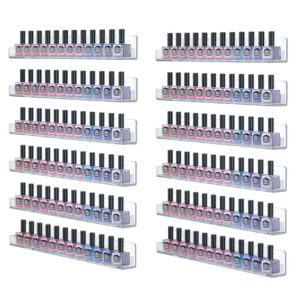 femeli nail polish wall rack: acrylic clear nail polish shelves - 12pcs nail polish wall organizer holder display 15 inch