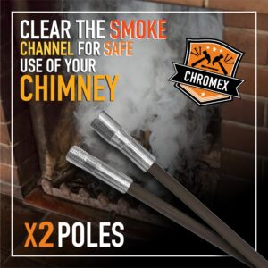 9-Foot Chimney Rod Extension Set - 3x3 Ft Durable Fiberglass Rods, 1/4" NPT Fittings