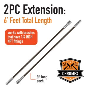 9-Foot Chimney Rod Extension Set - 3x3 Ft Durable Fiberglass Rods, 1/4" NPT Fittings