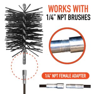 18-Foot Chimney Cleaning Kit - 6x3 Ft Fiberglass Rods, 6-Inch Premium Poly Brush, 1/4" NPT Fittings - Durable and Effective