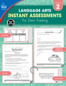 carson dellosa | instant assessments for data tracking: language arts resource book | grade 2, printable