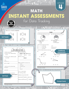 carson dellosa | instant assessments for data tracking: math resource book | grade 4, printable