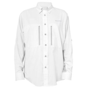 calcutta men’s long sleeve performance fishing shirt, white, xx-large