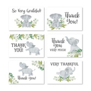 hadley designs 24 elephant baby shower thank you cards with envelopes baby shower thank you cards girl - thank you cards baby shower boys, baby elephant thank you card baby shower thank you cards boy