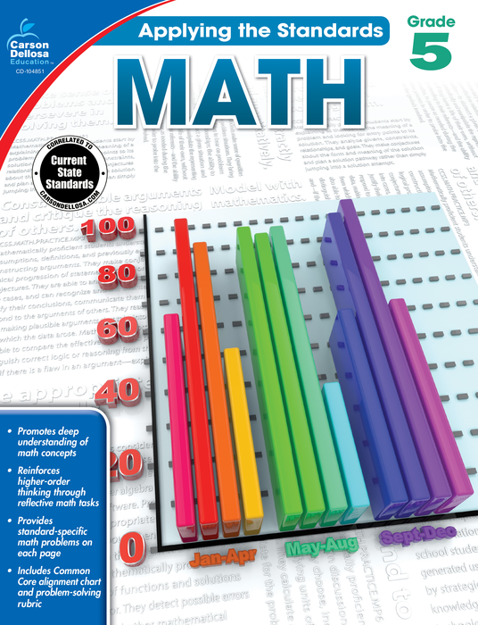 Carson Dellosa | Applying the Standards Math Workbook | Grade 5, Printable