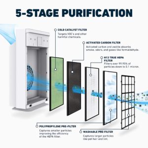 HATHASPACE Air Purifier Hepa Filter Replacement - Certified Filters for HSP002 Smart Purifiers - Easy to Install, Improved Air Quality - H13 True HEPA, 1 Set