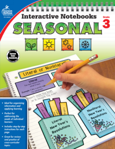 carson dellosa | interactive notebook seasonal workbook | grade 3, printable