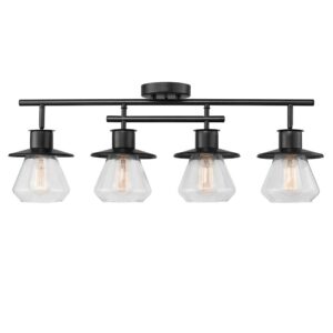 globe electric 59530 4-light track lighting, dark bronze, track lighting, track ceiling light, track lighting kit, ceiling lights, dining light fixture, 4 bulb kitchen light, bulb not included