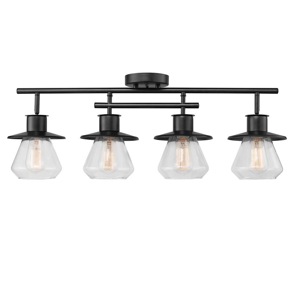 Globe Electric 59530 4-Light Track Lighting, Dark Bronze, Track Lighting, Track Ceiling Light, Track Lighting Kit, Ceiling Lights, Dining Light Fixture, 4 Bulb Kitchen Light, Bulb Not Included