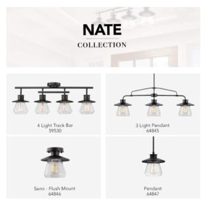 Globe Electric 59530 4-Light Track Lighting, Dark Bronze, Track Lighting, Track Ceiling Light, Track Lighting Kit, Ceiling Lights, Dining Light Fixture, 4 Bulb Kitchen Light, Bulb Not Included