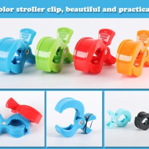 AKOAK 6 PCS Colorful Stroller Clip, Stroller Toy Holder, Blanket Clip, Sunshade, Windproof Clip, or Other Fixed, Plastic Universal Clip - Stroller Accessories