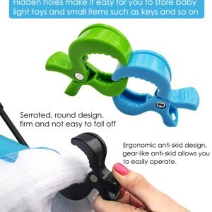 AKOAK 6 PCS Colorful Stroller Clip, Stroller Toy Holder, Blanket Clip, Sunshade, Windproof Clip, or Other Fixed, Plastic Universal Clip - Stroller Accessories