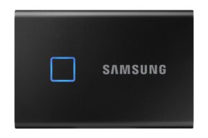 samsung t7 touch portable ssd - 1 tb - usb 3.2 gen.2 external ssd metallic black (mu-pc1t0k/ww)