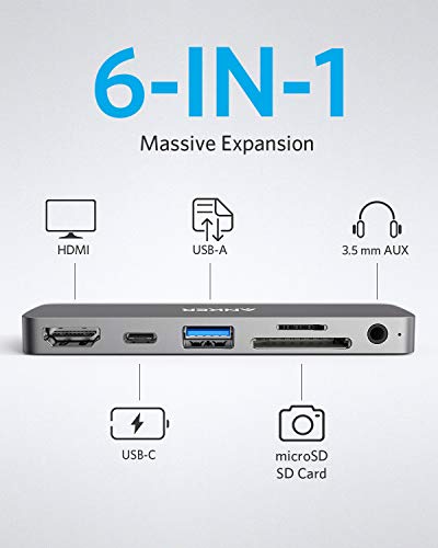 Anker USB C Hub for iPad Pro, PowerExpand Direct 6-in-1 Adapter, with 60W Power Delivery, 4K HDMI, Audio, USB 3.0, SD and microSD Card Reader (Not Compatible with iPad Pro and iPad Mini 2021)