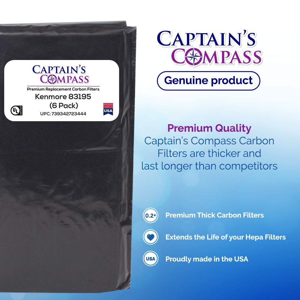 Captain's Compass Replacement Carbon Filter For Sears/Kenmore 83195 (6-Pack)