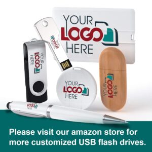 Possibox Custom Round Card USB Flash Drive Printed with Your Logo - Wholesale Bulk - 128MB 50 Pack