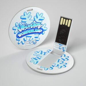 Possibox Custom Round Card USB Flash Drive Printed with Your Logo - Wholesale Bulk - 128MB 50 Pack