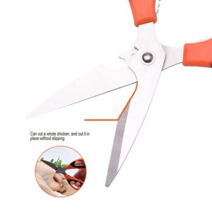 Edward Tools Heavy Duty Utility Scissors - 2mm Thick Ultra Sharp Stainless Steel Blades - Multi-use Shears with bottle opener, peeler, nut cracker - Craft and Kitchen Shears (1)