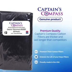 Captain's Compass - Premium Carbon Pre-Filters for Sears Kenmore 83157 Pre-Filter Replacement, 6 Pack