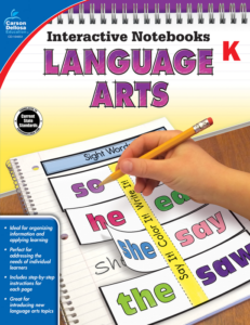 carson dellosa | interactive notebook language arts workbook | grade k, printable