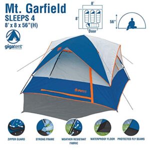 Gigatent 4 Person Camping Tent – Spacious, Lightweight, Heavy Duty Backpacking Tent - Weather and Flame Resistant Outdoor Hiking Dome Tent – Fast and Easy Set-Up – 8’x8’ Floor, 56” Height