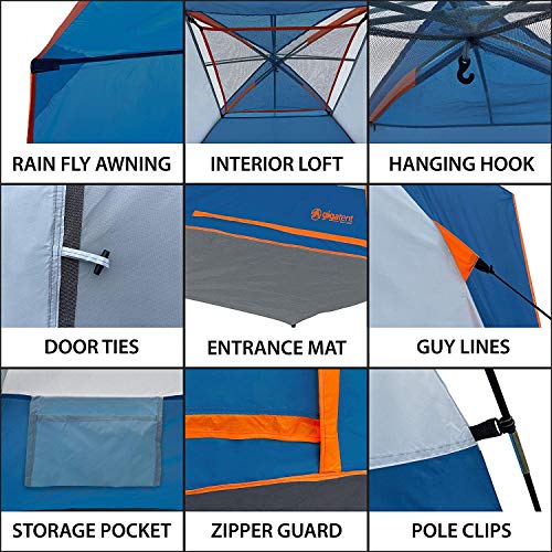 Gigatent 4 Person Camping Tent – Spacious, Lightweight, Heavy Duty Backpacking Tent - Weather and Flame Resistant Outdoor Hiking Dome Tent – Fast and Easy Set-Up – 8’x8’ Floor, 56” Height