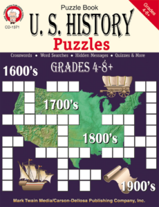 mark twain, u.s. history puzzles workbook, grades 4–8, printable