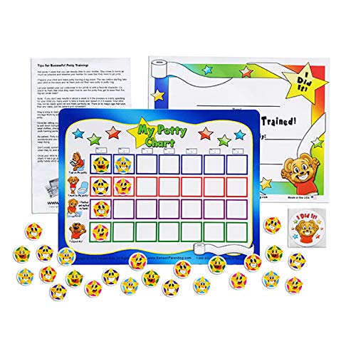 "I Can Do It!" Potty Training Reward Chart with Static Cling Stars by Kenson Kids