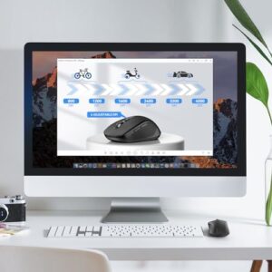 TECKNET Bluetooth Mouse, Wireless Mouse Bluetooth for Laptop 2-in-1(BT 5.0/3.0+2.4Ghz) Computer Mouse, Portable PC Mouse Wireless with USB Receiver for Mac, Compatible with MacBook Pro Air Chromebook