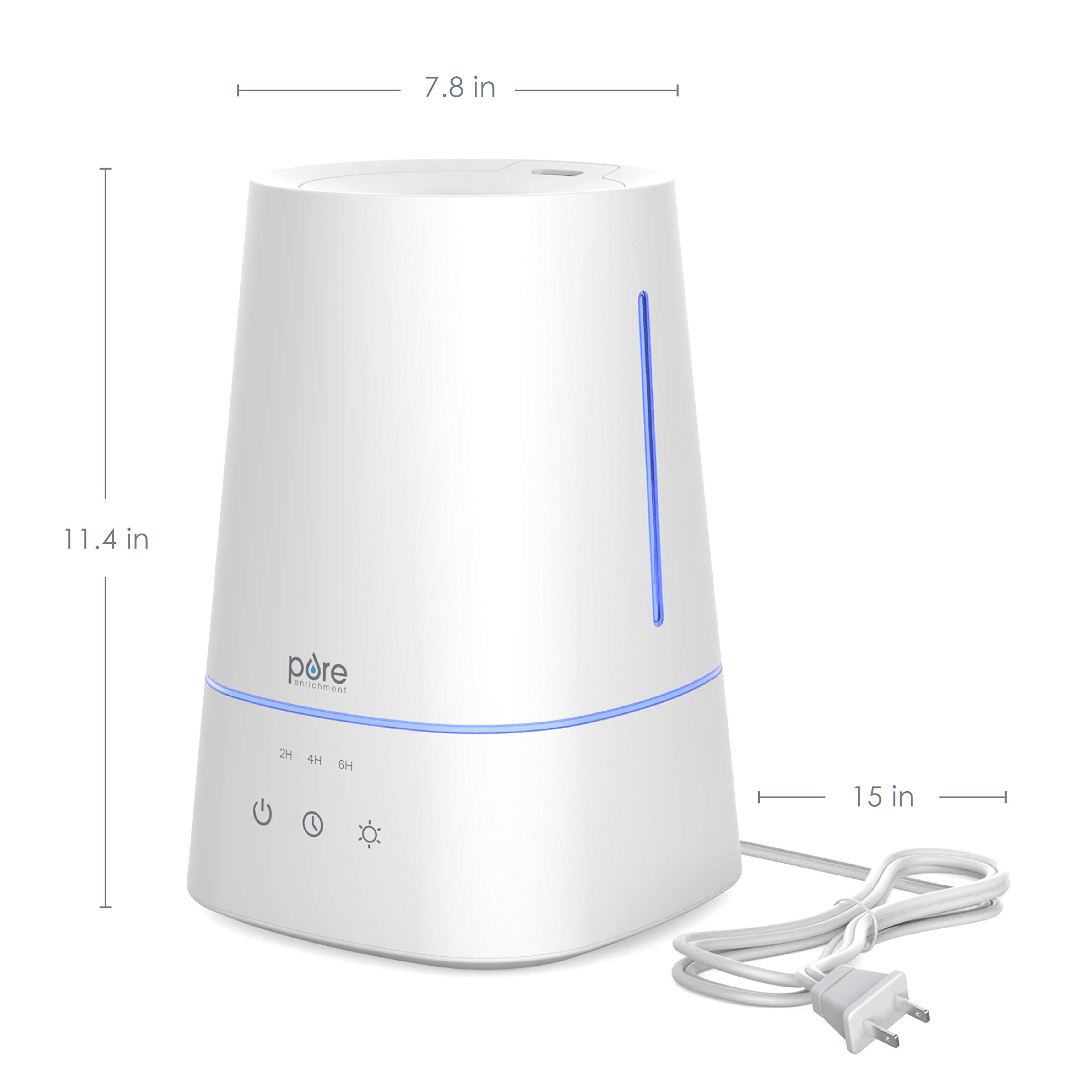 Pure Enrichment® HUME™ Max - Easy Top Fill Ultrasonic Cool Mist Humidifier, 3.7 L (1 Gallon) Tank, 3 Mist Settings + Auto Shut-Off Timer - Ideal for Large Bedrooms, Baby Nurseries and Offices (White)