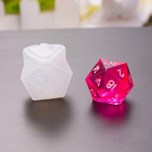 Wuliuen 7 Shapes Dice Fillet Square Triangle Dice Mold Dice Digital Game Silicone Mould White Transparent