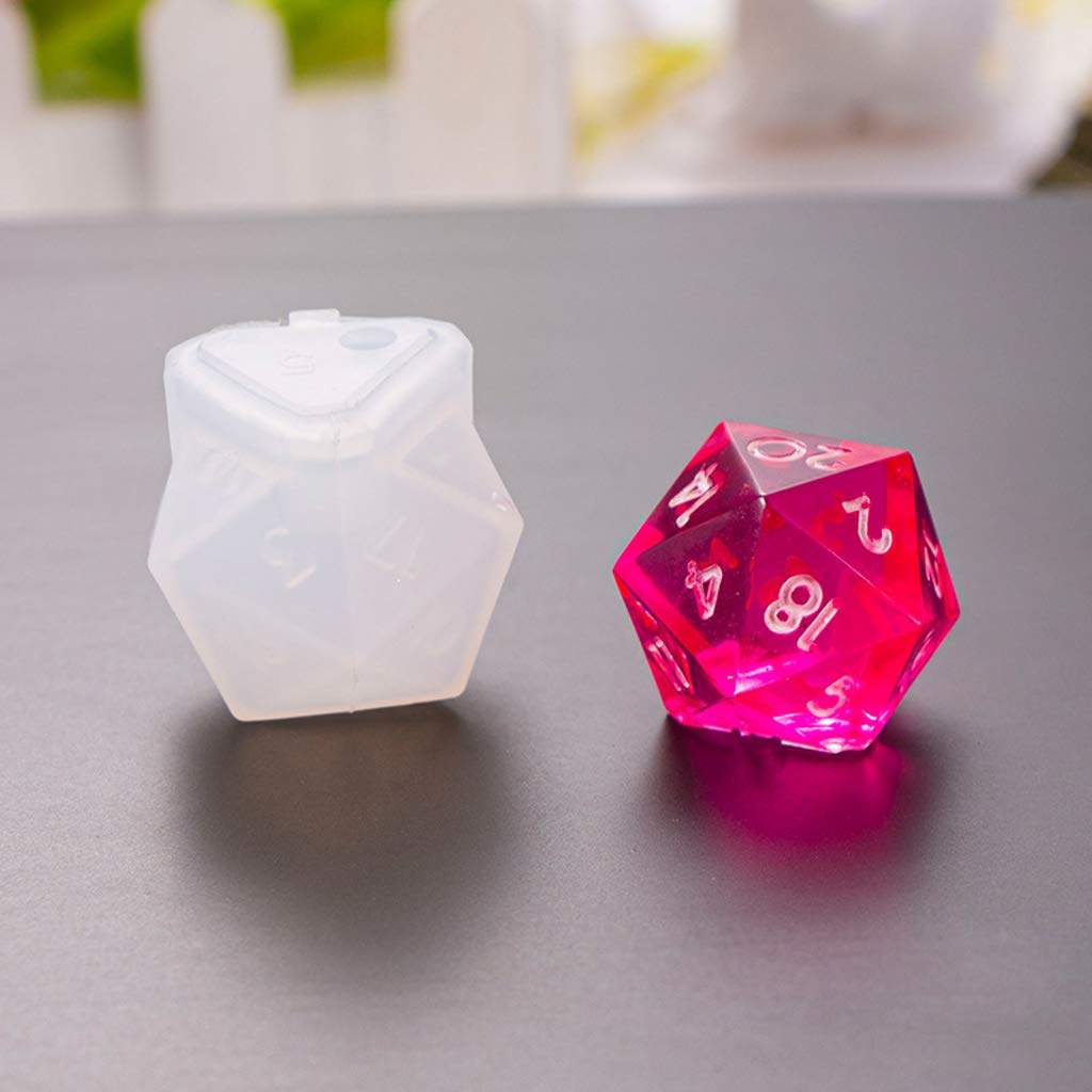 Wuliuen 7 Shapes Dice Fillet Square Triangle Dice Mold Dice Digital Game Silicone Mould White Transparent