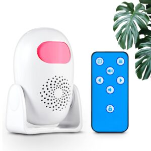 towode motion detector alarm indoor motion sensor alarm with remote control 110db 4 volume levels motion detector alert for home shop store (1 motion detector, 1 remote control)