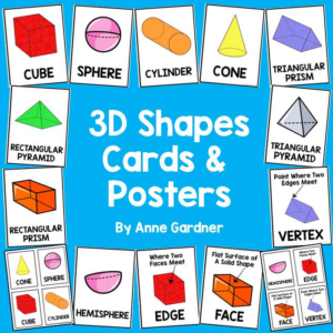 3d shapes cards! 3d shapes posters! 3d shape flashcards!