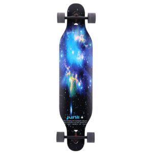 Junli 41 Inch Freeride Skateboard Longboard - Complete Skateboard Cruiser for Cruising, Carving, Free-Style and Downhill Starlit Night