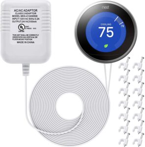 hotop c wire adapter 24 volt transformer compatible with nest honeywell ecobee emerson sensi smart wifi (white)