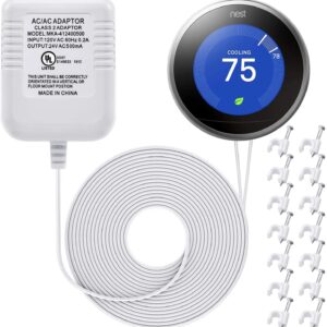 Hotop C Wire Adapter 24 Volt Transformer Compatible with Nest Honeywell Ecobee Emerson Sensi Smart WiFi (White)