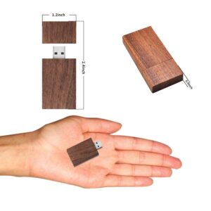 128GB Wooden Flash Drive USB 3.0, EASTBULL High Speed Walnut Wood USB Flash Drive Thumb Drive Memory Stick with Wood Box (Dark Brown-1PCS)