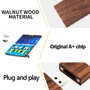 128GB Wooden Flash Drive USB 3.0, EASTBULL High Speed Walnut Wood USB Flash Drive Thumb Drive Memory Stick with Wood Box (Dark Brown-1PCS)