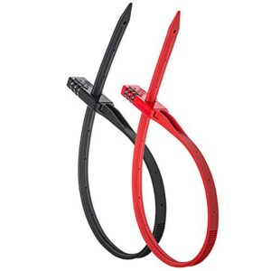 bell quickzip zip-tie multi-purpose combo lock 2 pack red/black, one size