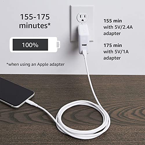 Amazon Basics USB-A to Lightning ABS Charger Cable, MFi Certified Charger for Apple iPhone 14 13 12 11 X Xs Pro, Pro Max, Plus, iPad, 10,000 Bend Lifespan, 6 Foot, White