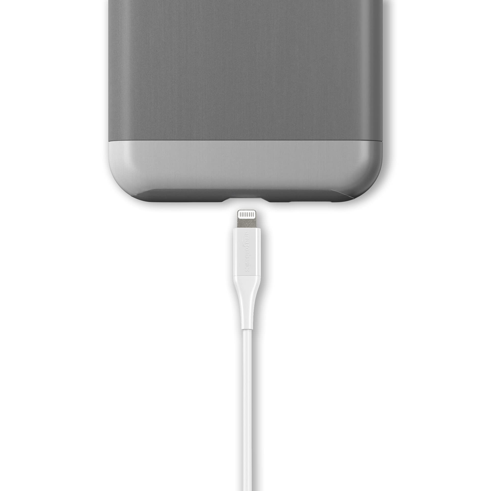 Amazon Basics USB-A to Lightning ABS Charger Cable, MFi Certified Charger for Apple iPhone 14 13 12 11 X Xs Pro, Pro Max, Plus, iPad, 10,000 Bend Lifespan, 6 Foot, White