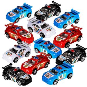 artcreativity pullback mini police toy cars for kids, set of 12, pull back racers in assorted colors, police birthday party favors for boys girls, goodie bag fillers, small game prizes