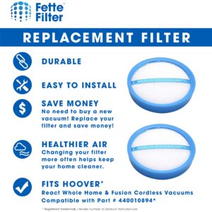 Fette Filter - Vacuum Filter Compatible with Select Hoover Vacuums. Compare to Part # 440010894 - Pack of 2