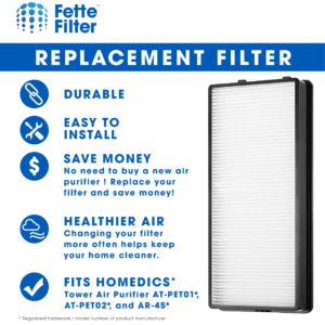 Fette Filter - at-OFL True Hepa Replacement Filter Compatible with HoMedics TotalClean True HEPA Tower Air Purifier Model AT-PET01 AT-PET02 and AR-45 Part Number at-OFL (Pack of 4)