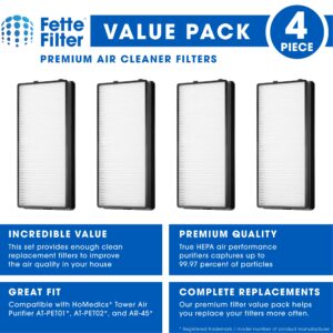 Fette Filter - at-OFL True Hepa Replacement Filter Compatible with HoMedics TotalClean True HEPA Tower Air Purifier Model AT-PET01 AT-PET02 and AR-45 Part Number at-OFL (Pack of 4)