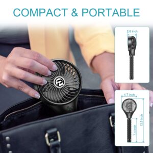 Auto Oscillating Stroller Fan, Battery Operated Fan, Portable Fan with Flexible Tripod, Ultra Quiet USB Desk Fan for Stroller/Car Seat/Treadmill/Camping/Hurricane/Outage, Black