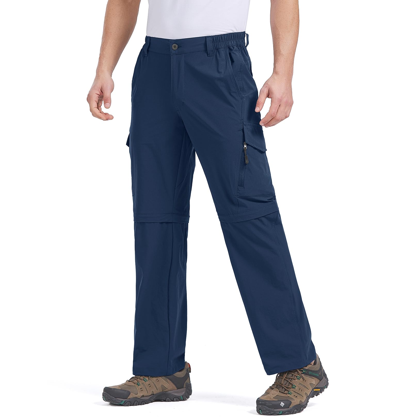 Hiking Pants for Men Convertible Zip Off Boy Scout Quick Dry Lightweight Cargo Travel Safari Pants (6088 Blue 34)